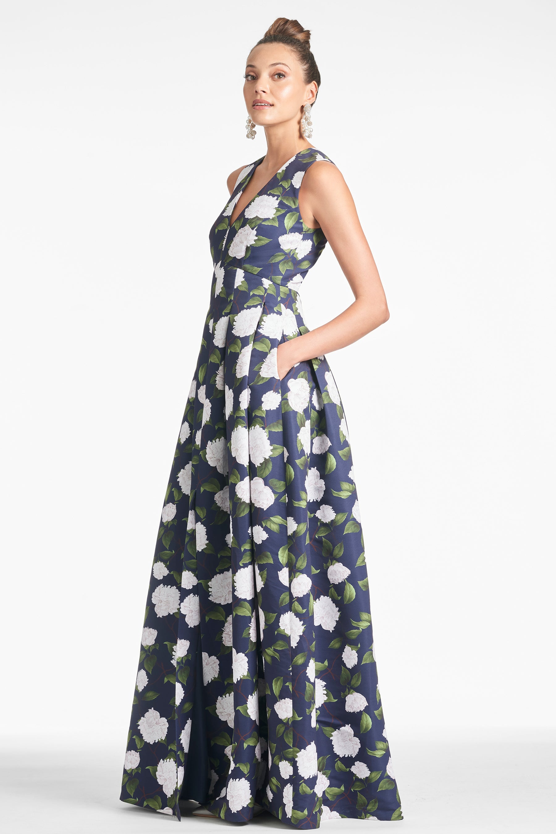 Brooke Gown in Navy/Ivory Moonlit Garden - Sachin & Babi