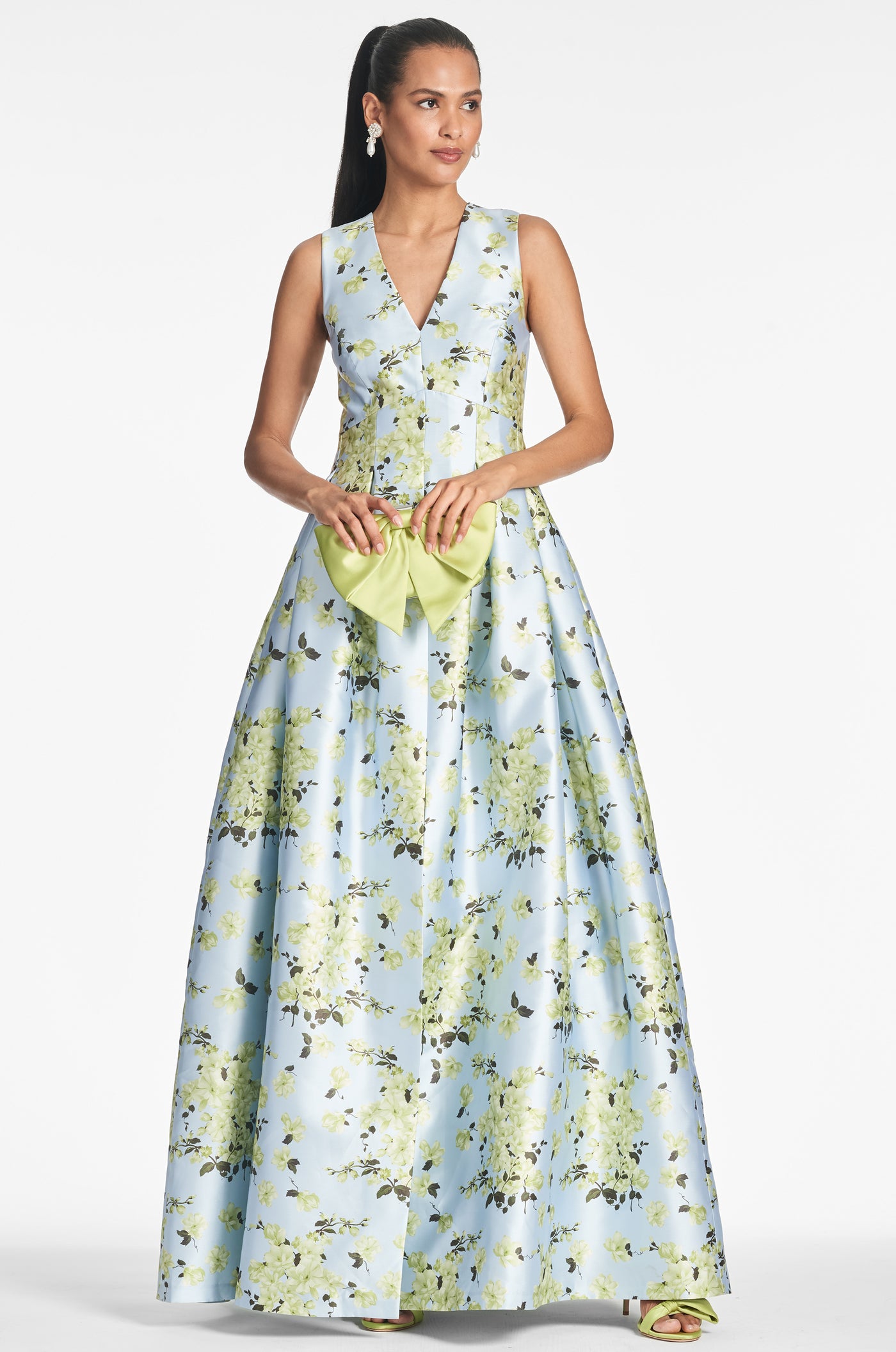 Brooke Gown in Sky Citrine Floral - Sachin & Babi