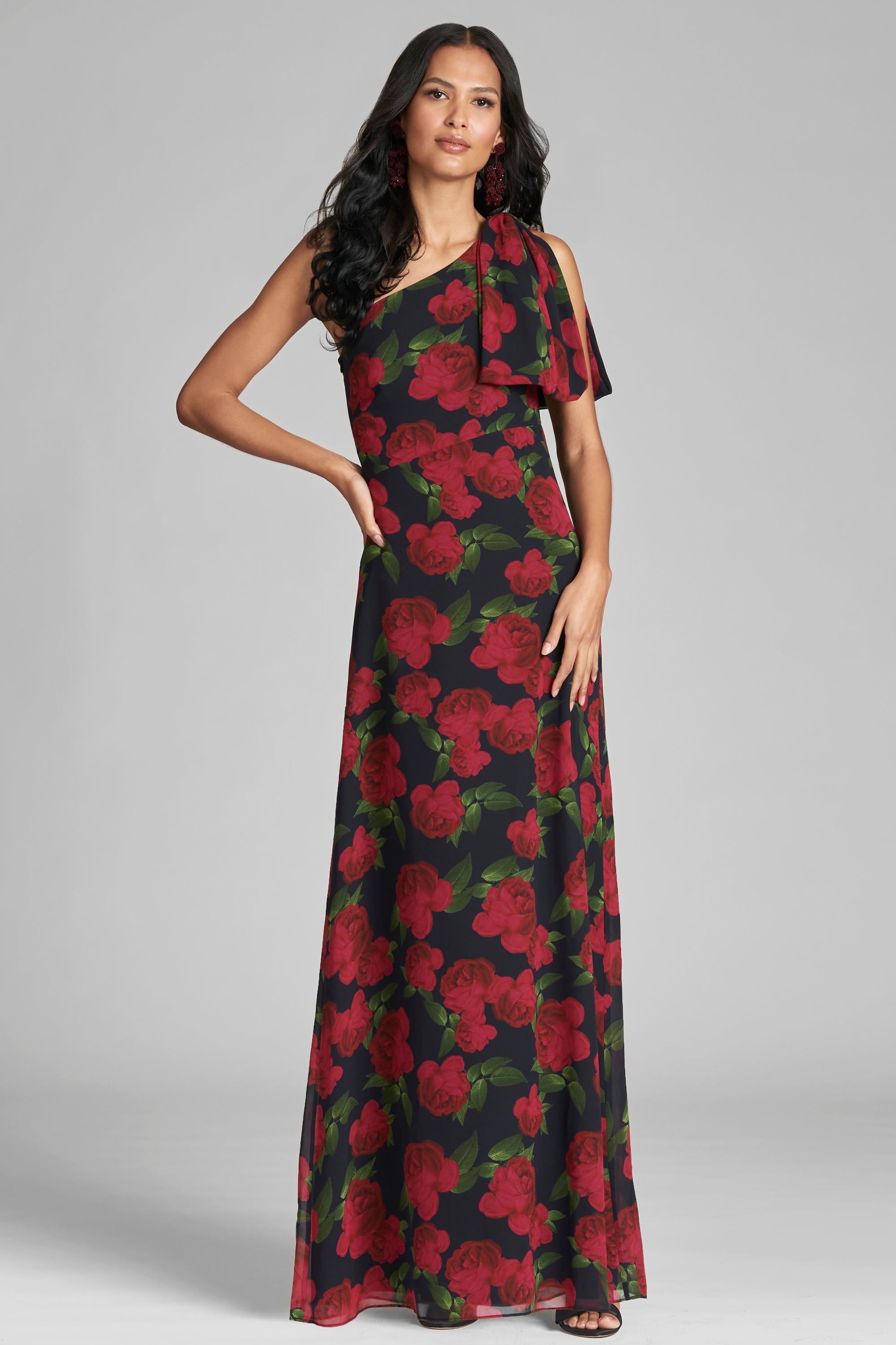 Chelsea Gown in Ruby Tea Roses - Sachin & Babi