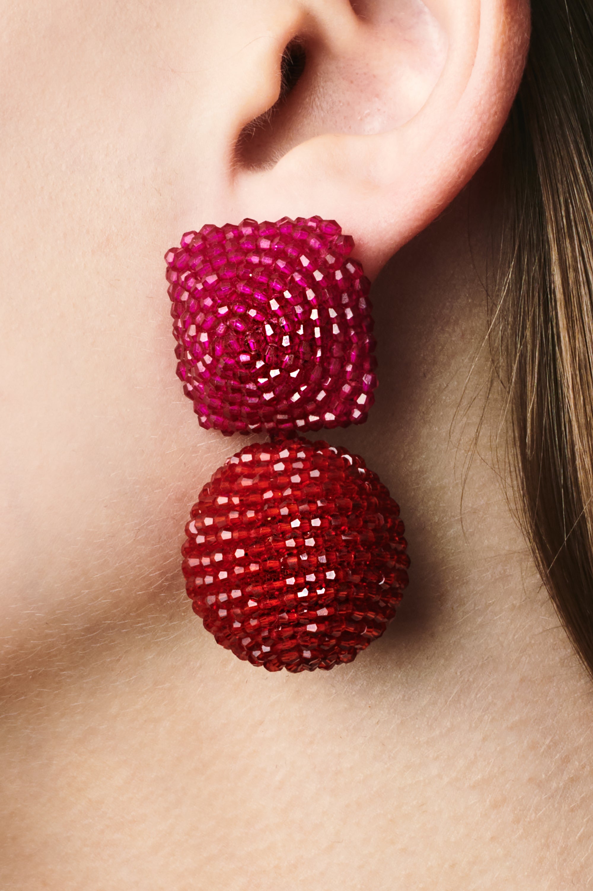LYDIA EARRINGS in RASPBERRY/RUBY - Sachin & Babi