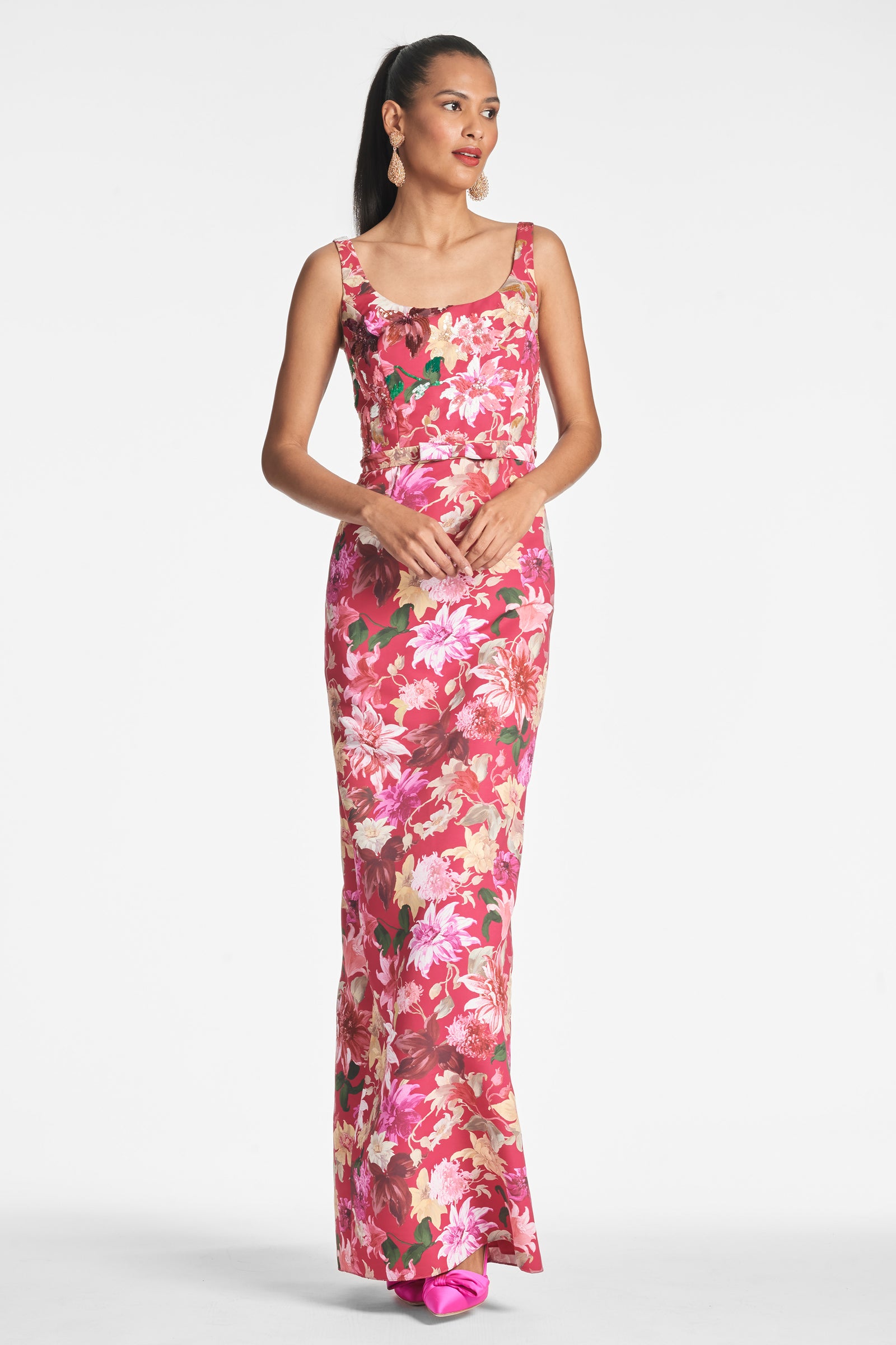 Lana Gown in Deep Pink Dahlia - Sachin & Babi
