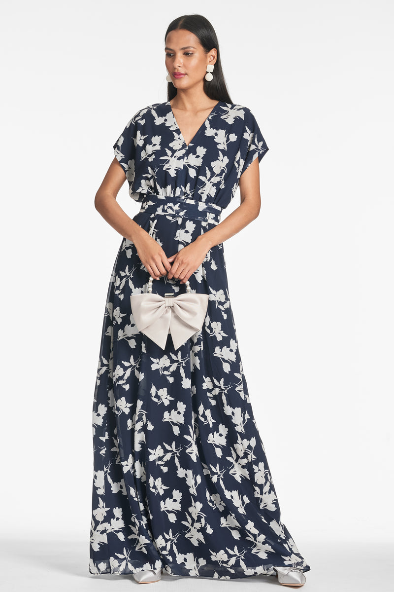 Leah Gown in Navy Venetia Petal - Sachin & Babi
