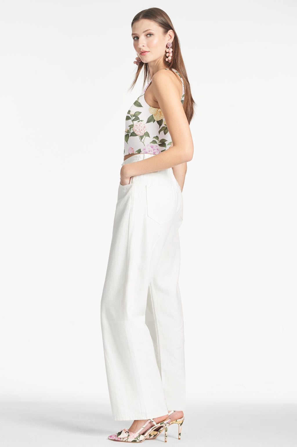 Lexie Top in Pink Lemonade Bouquet - Sachin & Babi