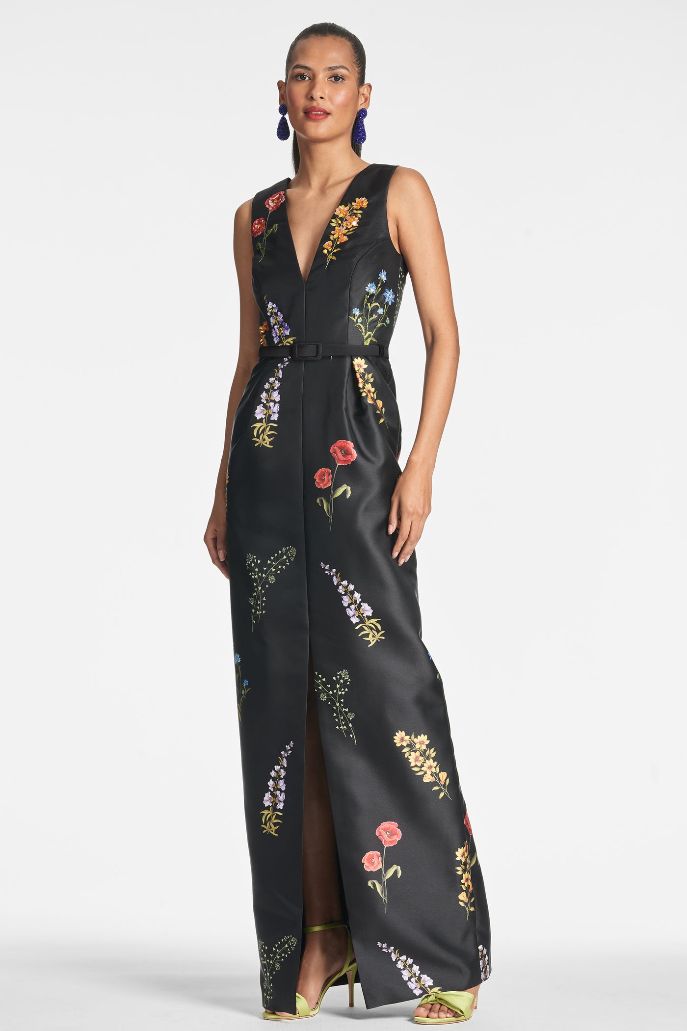 MARSDEN GOWN in NOIR BOUQUET - Sachin & Babi