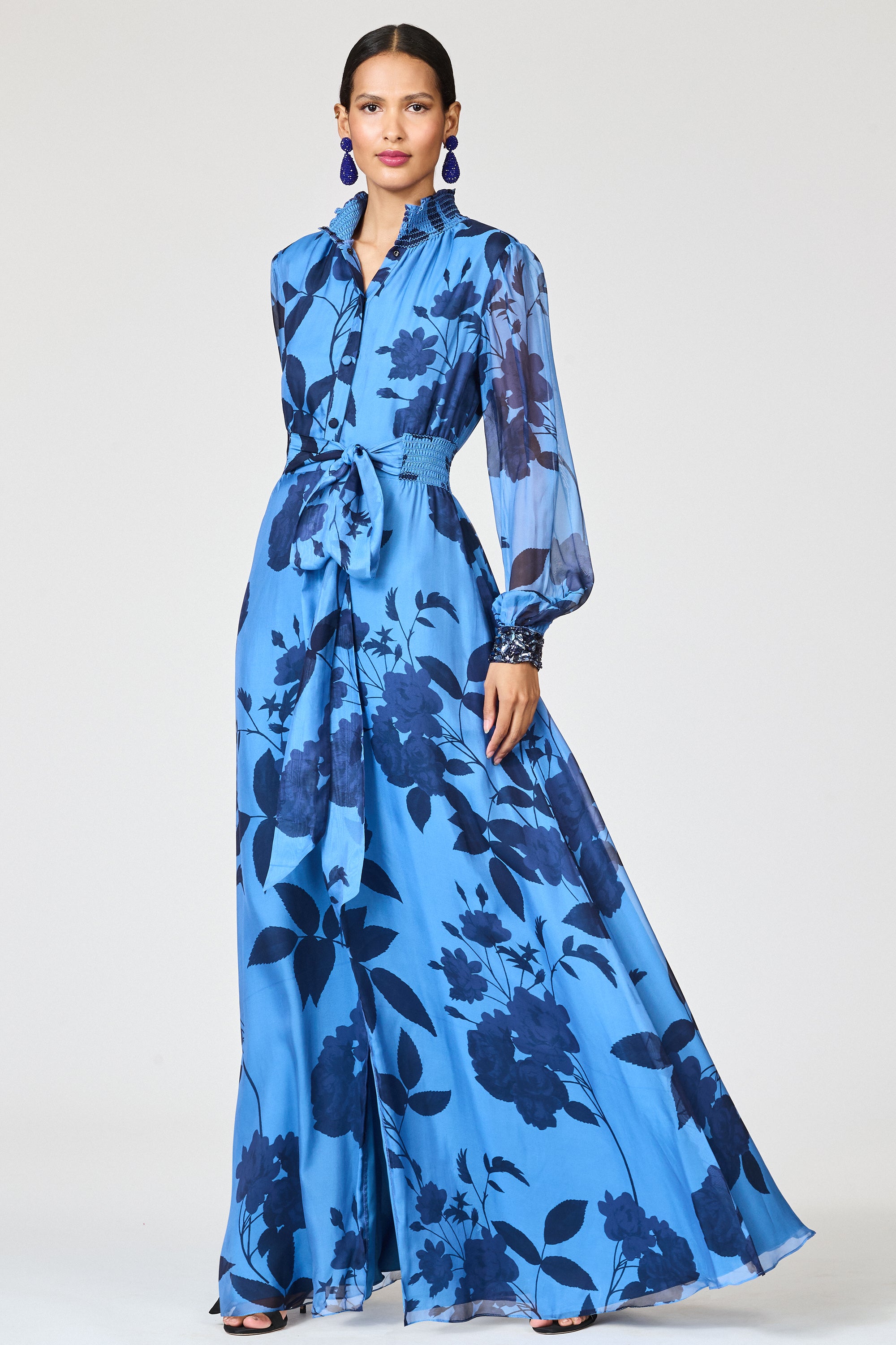 EMBROIDERED CASSANDRA GOWN in CELESTIAL BLOOMS - Sachin & Babi