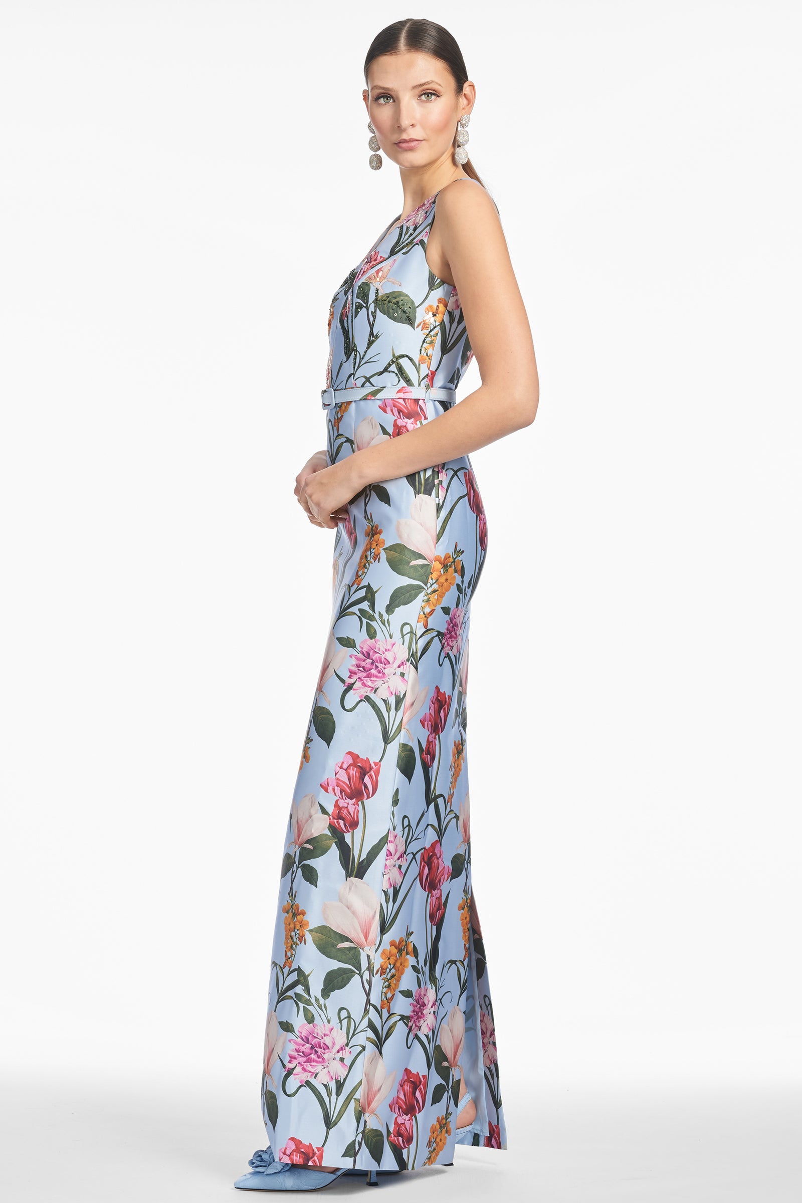 ADELLYN GOWN in GLACIAL BLUE BLOSSOMS - Sachin & Babi