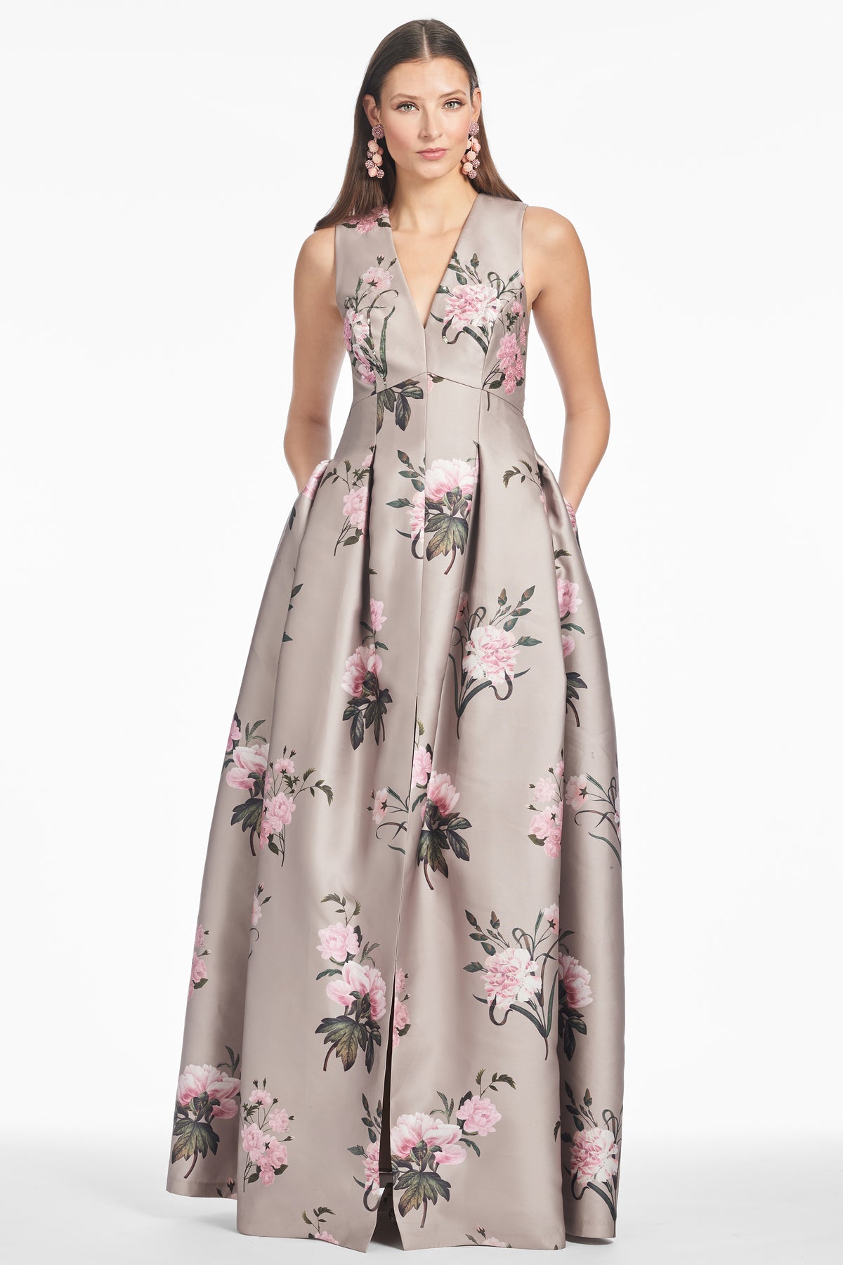 EMBELLISHED BROOKE GOWN in PEWTER ENGLISH ROSE - Sachin & Babi