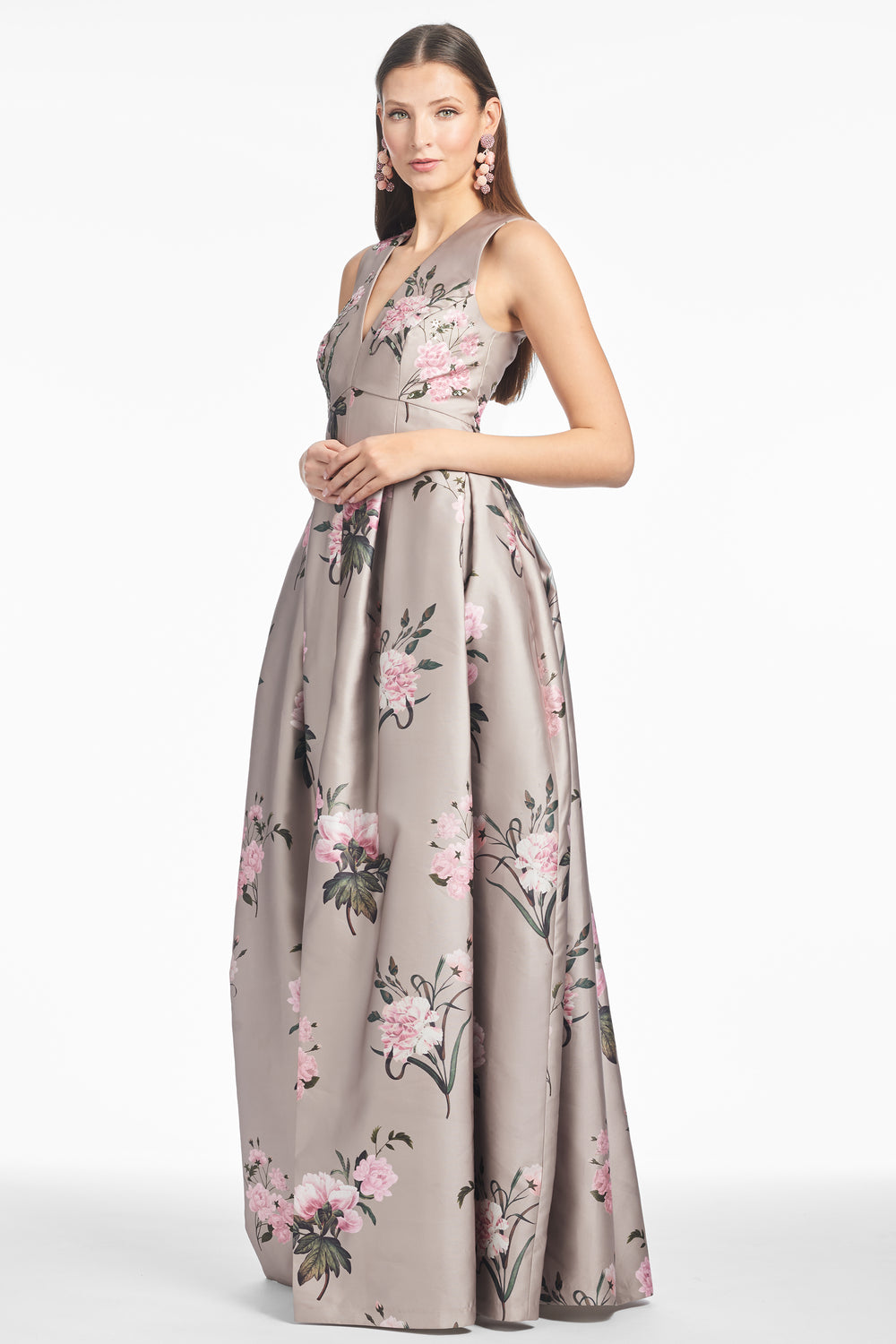 EMBELLISHED BROOKE GOWN in PEWTER ENGLISH ROSE - Sachin & Babi