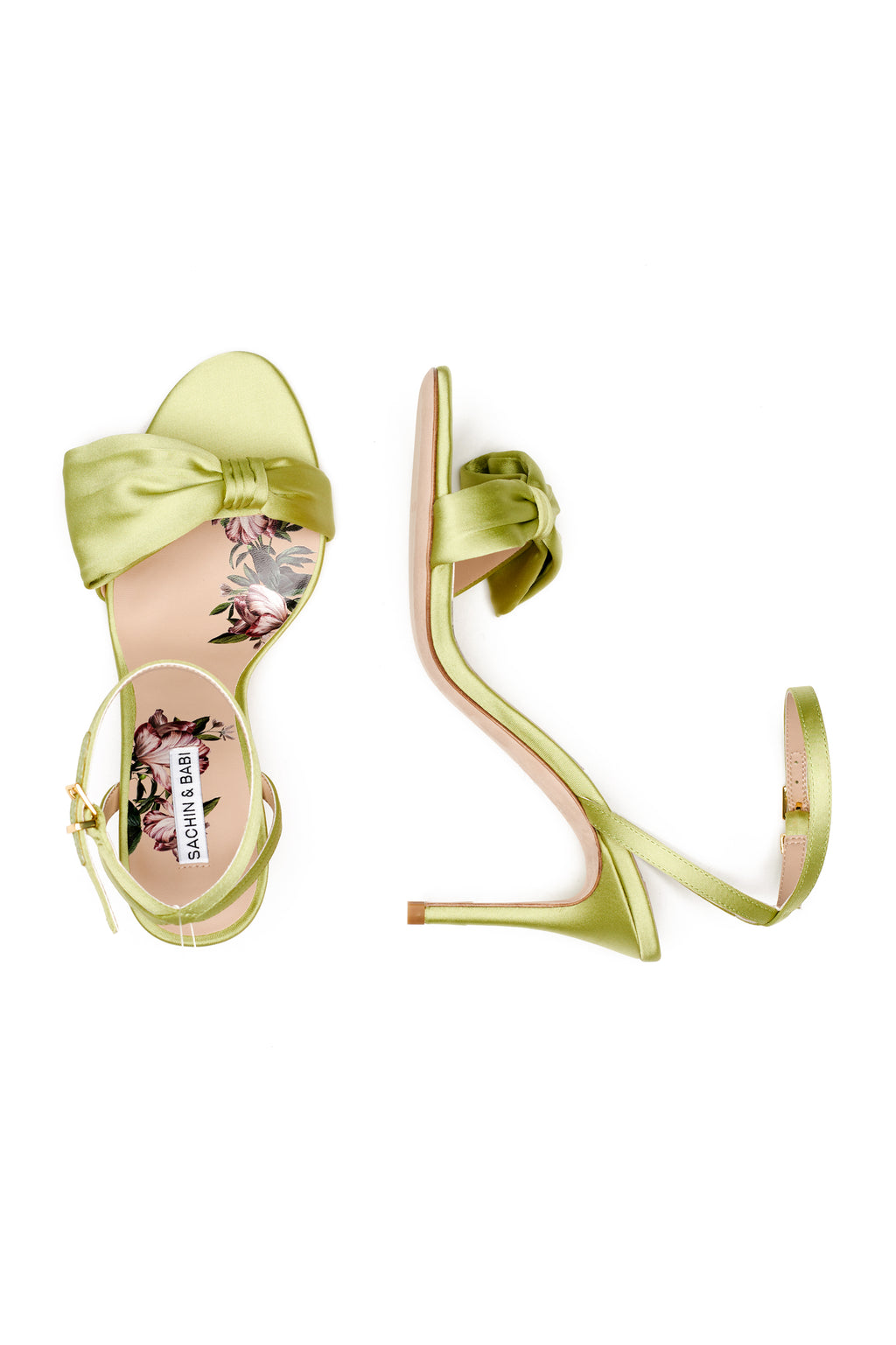 Chelsea Obi-Bow Open Toe in Lime Green - Sachin & Babi