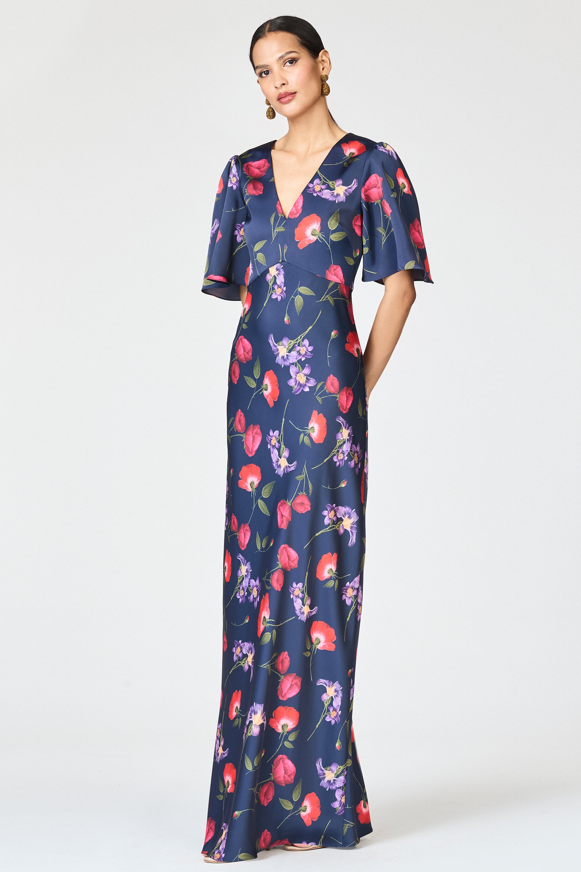 MAE GOWN in MIDNIGHT JARDIN - Sachin & Babi