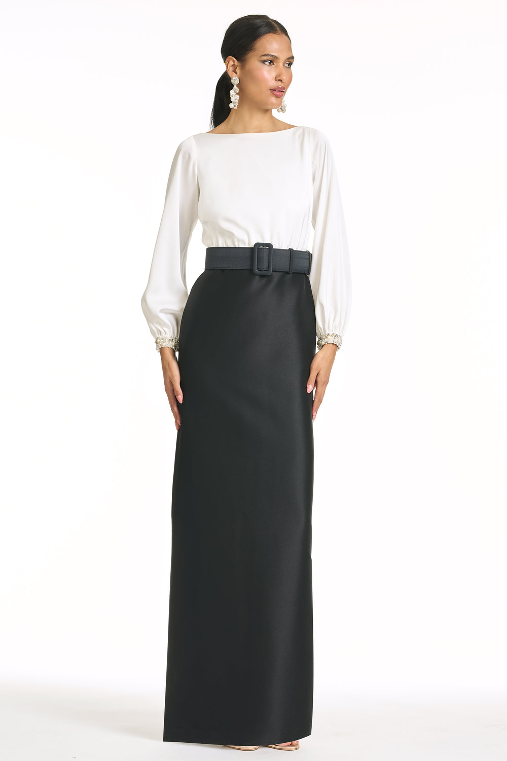 ASTOR GOWN in IVORY/BLACK - Sachin & Babi
