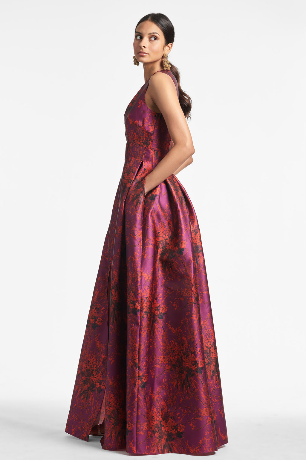 Brooke Gown in Raspberry Bouquet Multi - Sachin & Babi