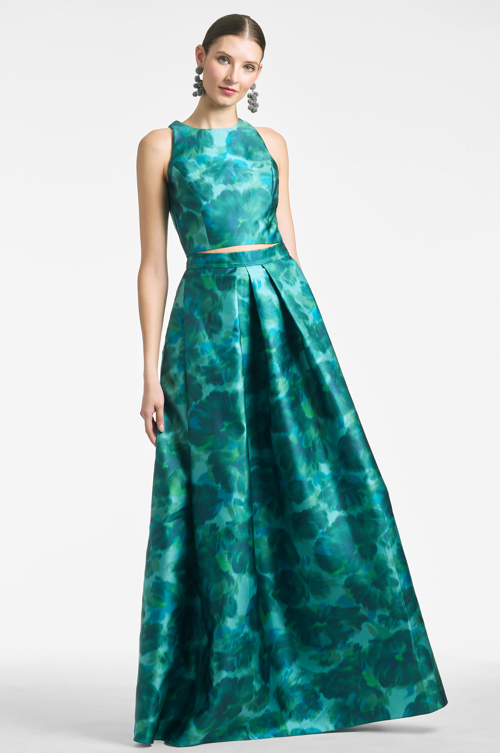 Lexie Top in Emerald Watercolor Floral - Sachin & Babi